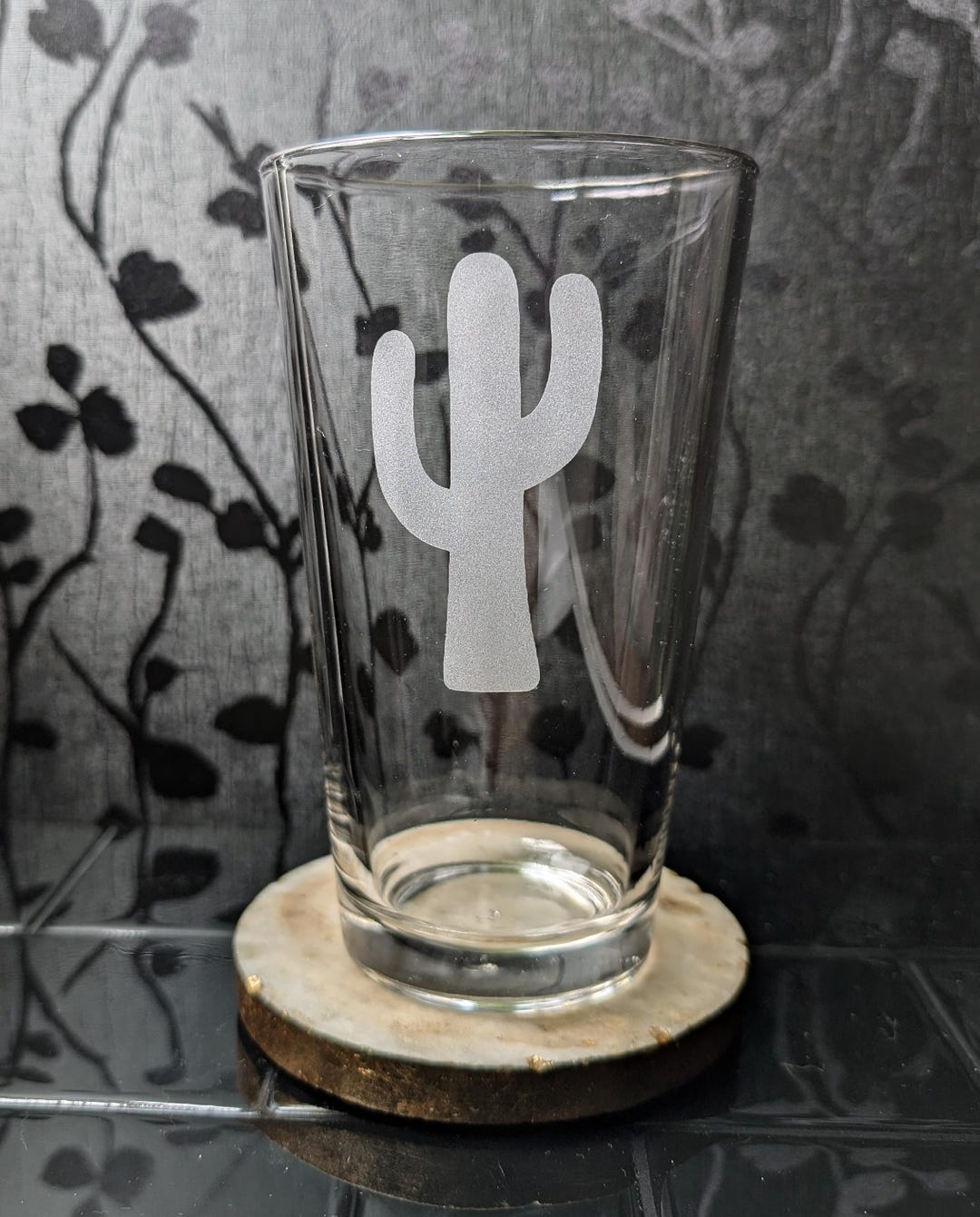 Cactus Glass - Desert Theme - Cacti - Plant Lover - Engraved - Etched ...