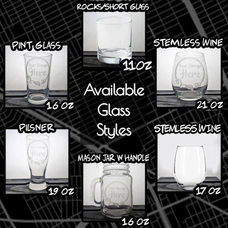 Cleveland Skyline - Sandblasted Pint Glass - Wine Glass - Pilsner Glass ...