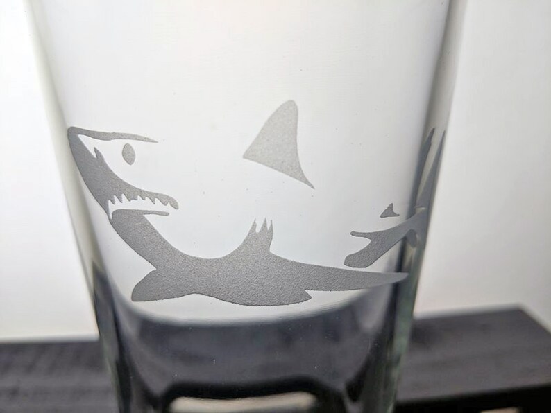 Shark Wine Glass - Ocean Glassware - Etched - Customized - Gifts for ...