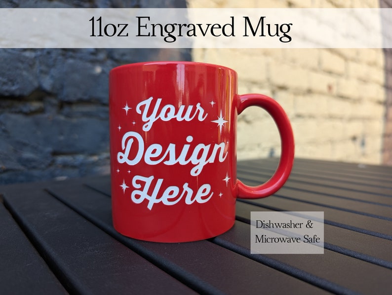 Custom Mug, Engraved Cup, Your Design, Ceramic Coffee Mug, Personalized ...