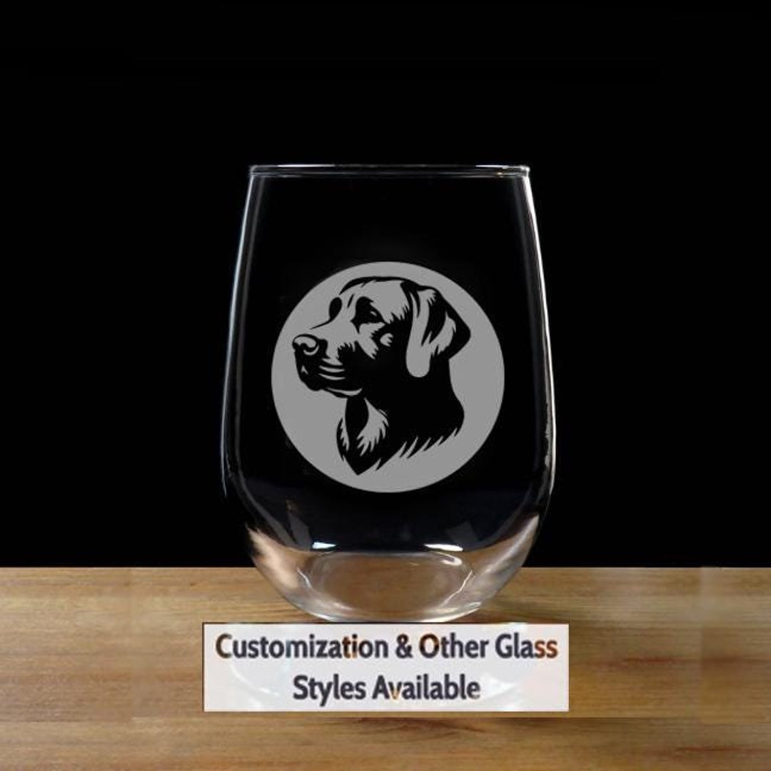 Labrador Retriever Glass, Lab, Shorthair, Glass, Dog Glassware ...