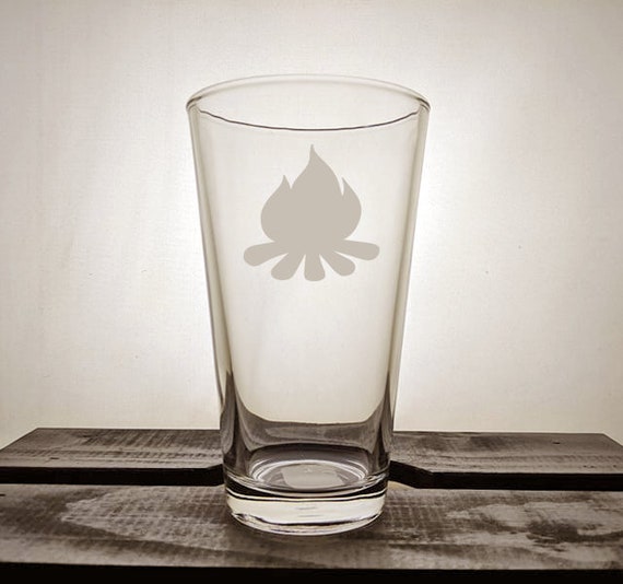 Campfire Glass Fire Glassware Camping Pint Pilsner - Etsy