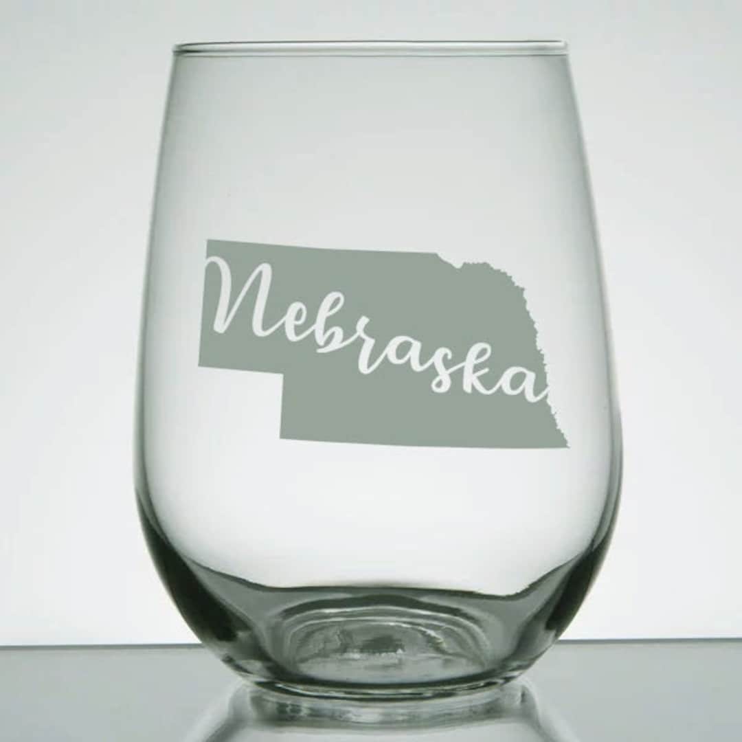 Nebraska Glass, NE Glassware, State Outline, Silhouette, Your Name ...