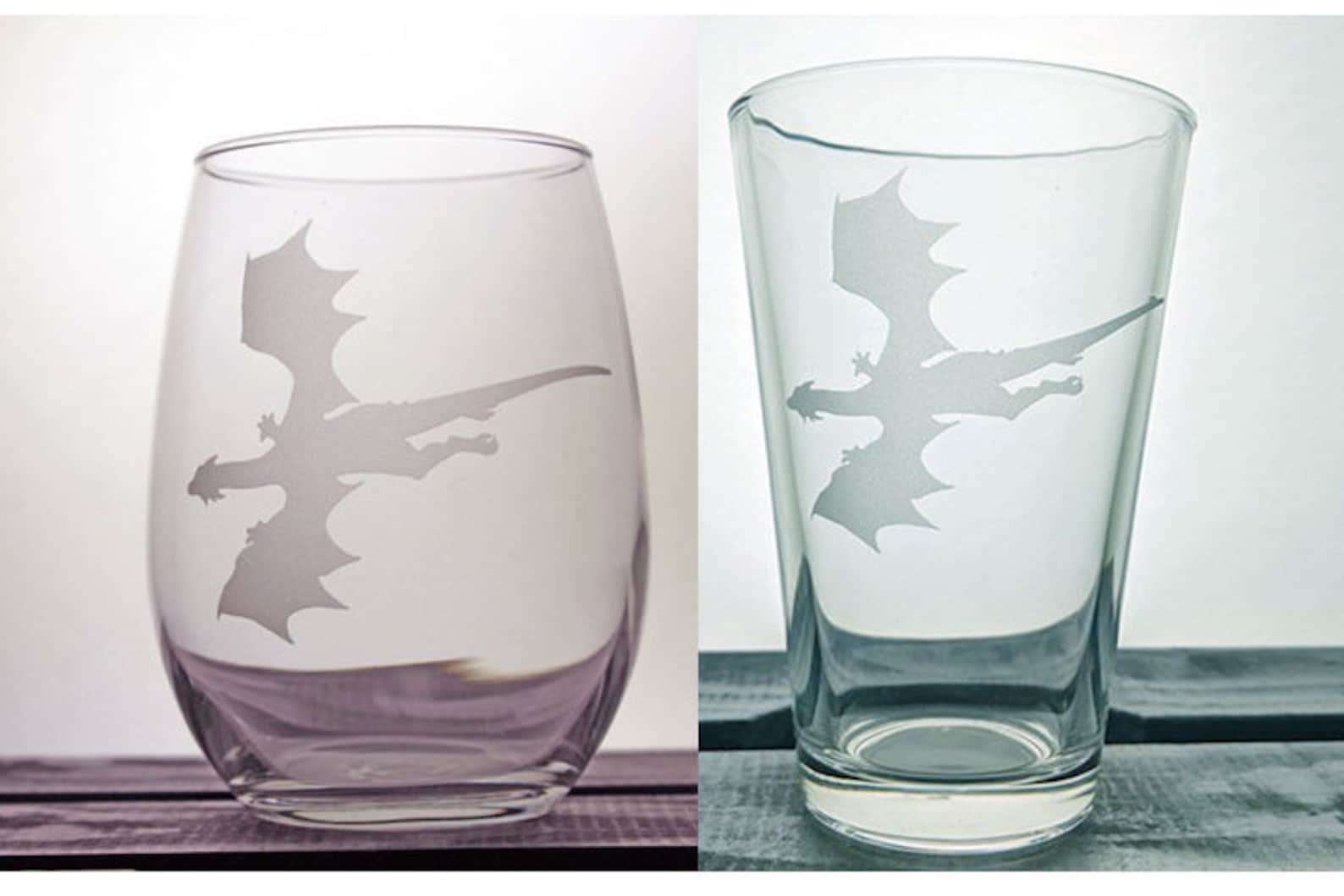 Dragon Glass - Wine Glassware - Mystical Creature - Pint - Pilsner ...