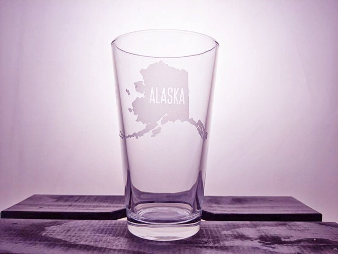 Alaska - Alaskan Glassware - Pint - Pilsner - Wine - State Outline ...