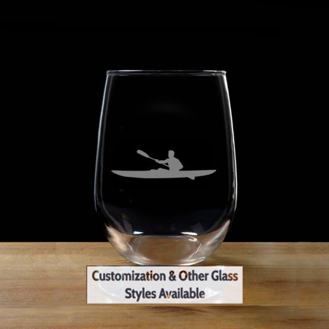 Kayak Glass, Engraved Pint, Etched, Whiskey, Wine, Personalized ...