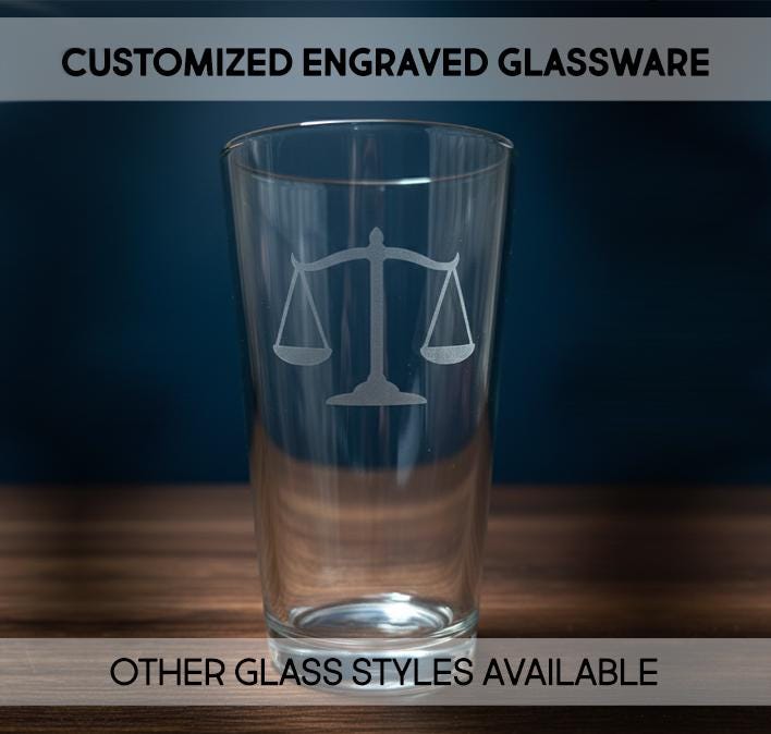Scales of Justice - Custom Pint - Lawyer - Law School - Graduation ...