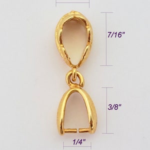 Pinch Bails - Gold Color - Decorative (pkg of 5-15) Pendant Bail ...