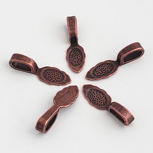 Glue on Bails (pkg of 10-40) Copper Color - Large Pendant Bails - Alloy ...