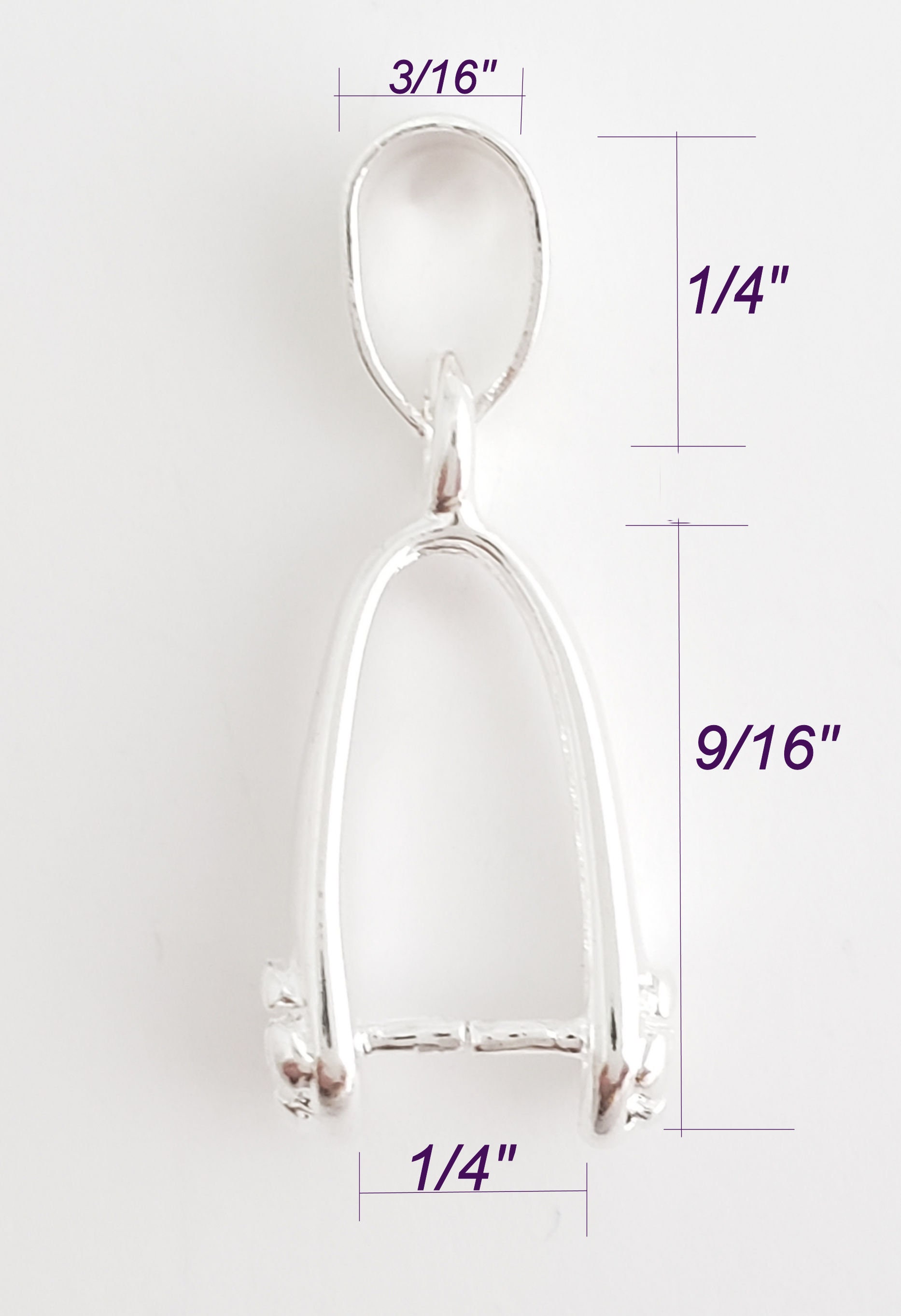 Pinch Bails qty 5-15 Bright Silver Color With Flower - Etsy