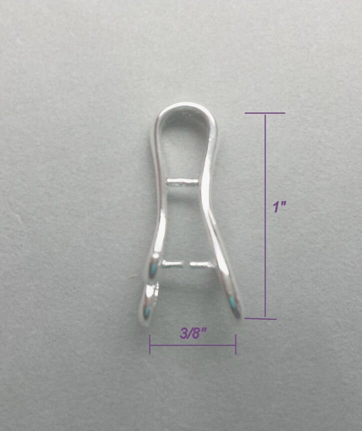 Pinch Bails qty 5-15 per Pkg Bright Silver Curvy Large - Etsy