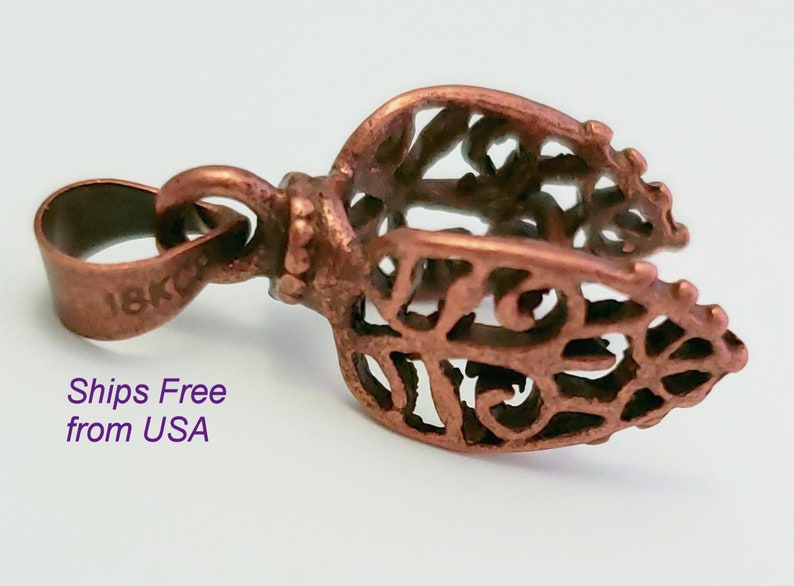 Pinch Bails qty 5-15 Copper Color Large Filigree Pendant - Etsy