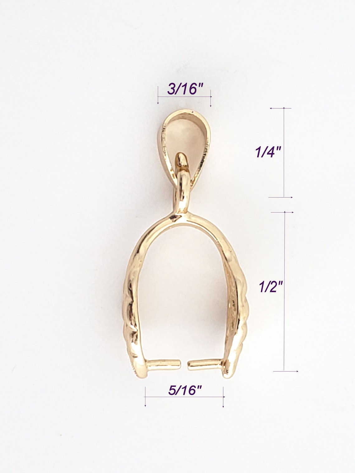 Pinch Bails pkg of 5 or 10 Light Gold Pendant Bail Large | Etsy