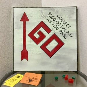 Pass Go Monopoly Space Painting Collect 200 Dollars Board Game Room ...