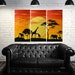 African Animal Triptych Africa Safari 3 Piece Painting Original Art ...