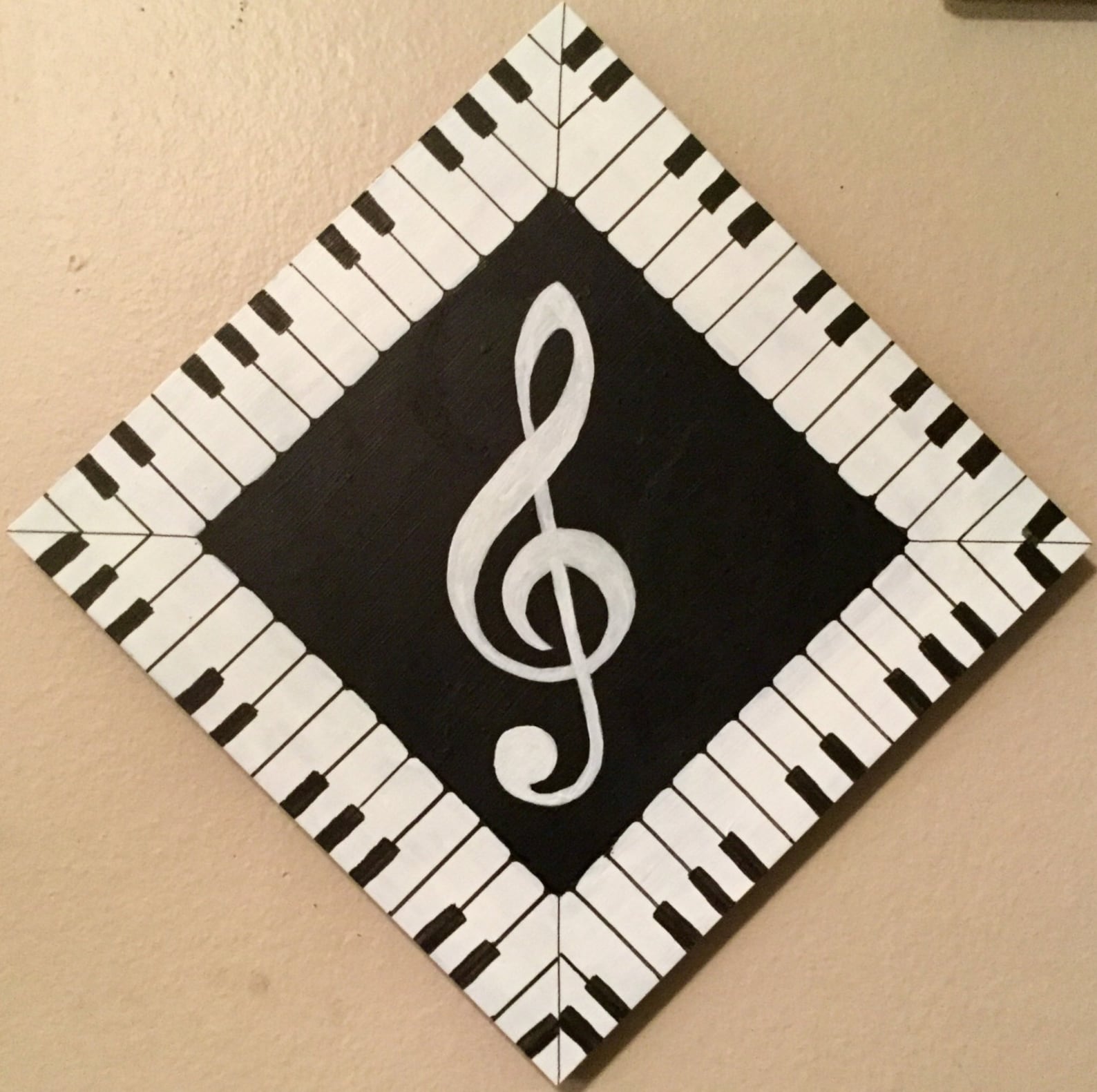 Music Art Piano Key Music Painting Treble Clef Wall Decor - Etsy