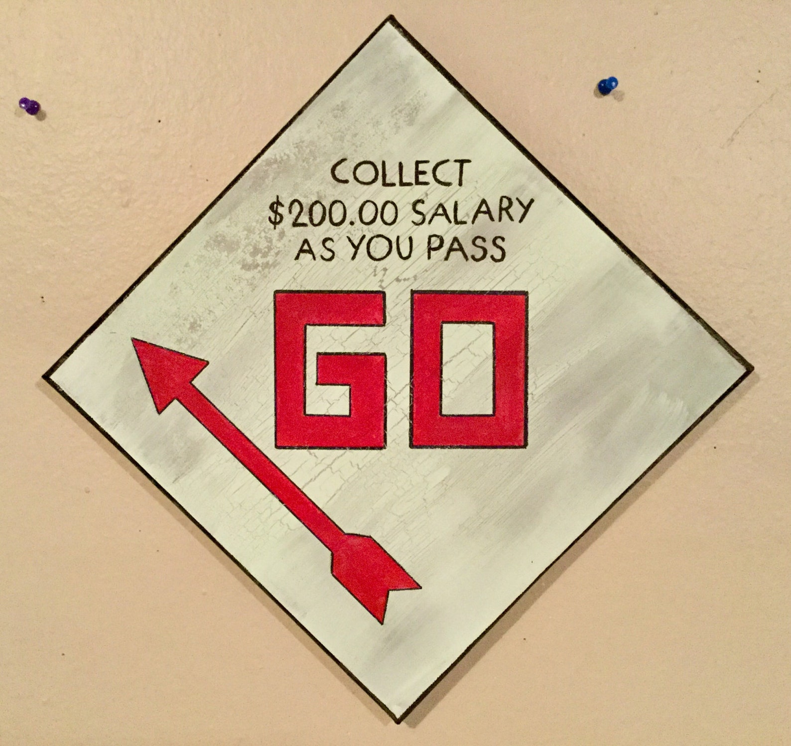 Pass Go Monopoly Space Painting Collect 200 Dollars Board Game Room ...