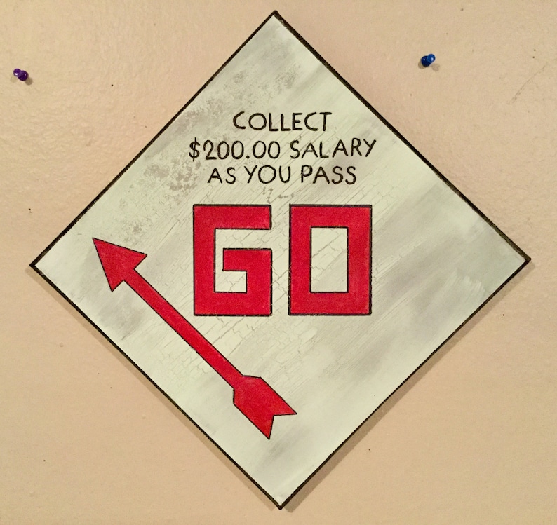 Pass Go Monopoly Space Painting Collect 200 Dollars Board Game Room ...