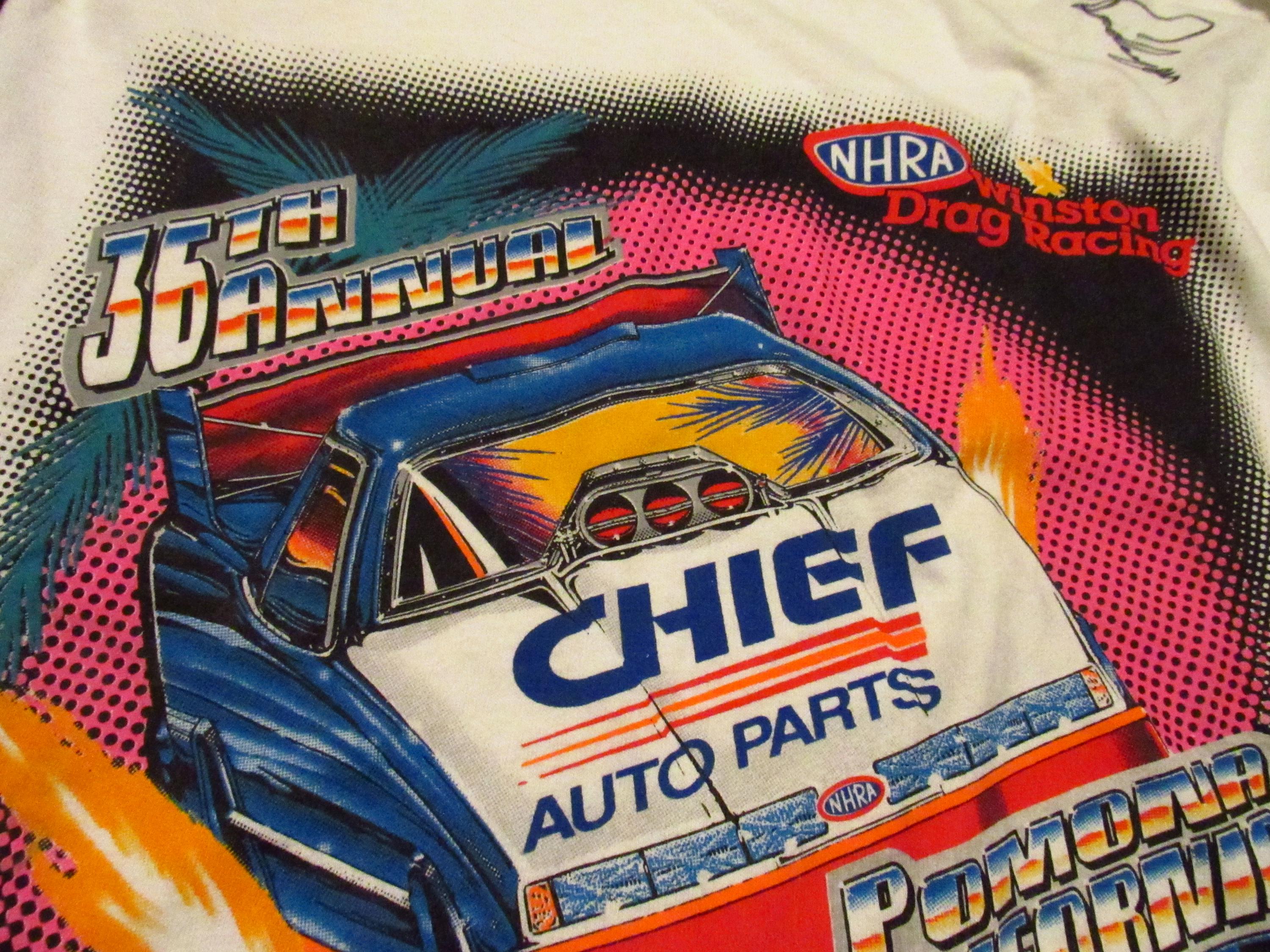 Vintage 1990's Signed Autographed Drag Racing Tee Pomona California ...