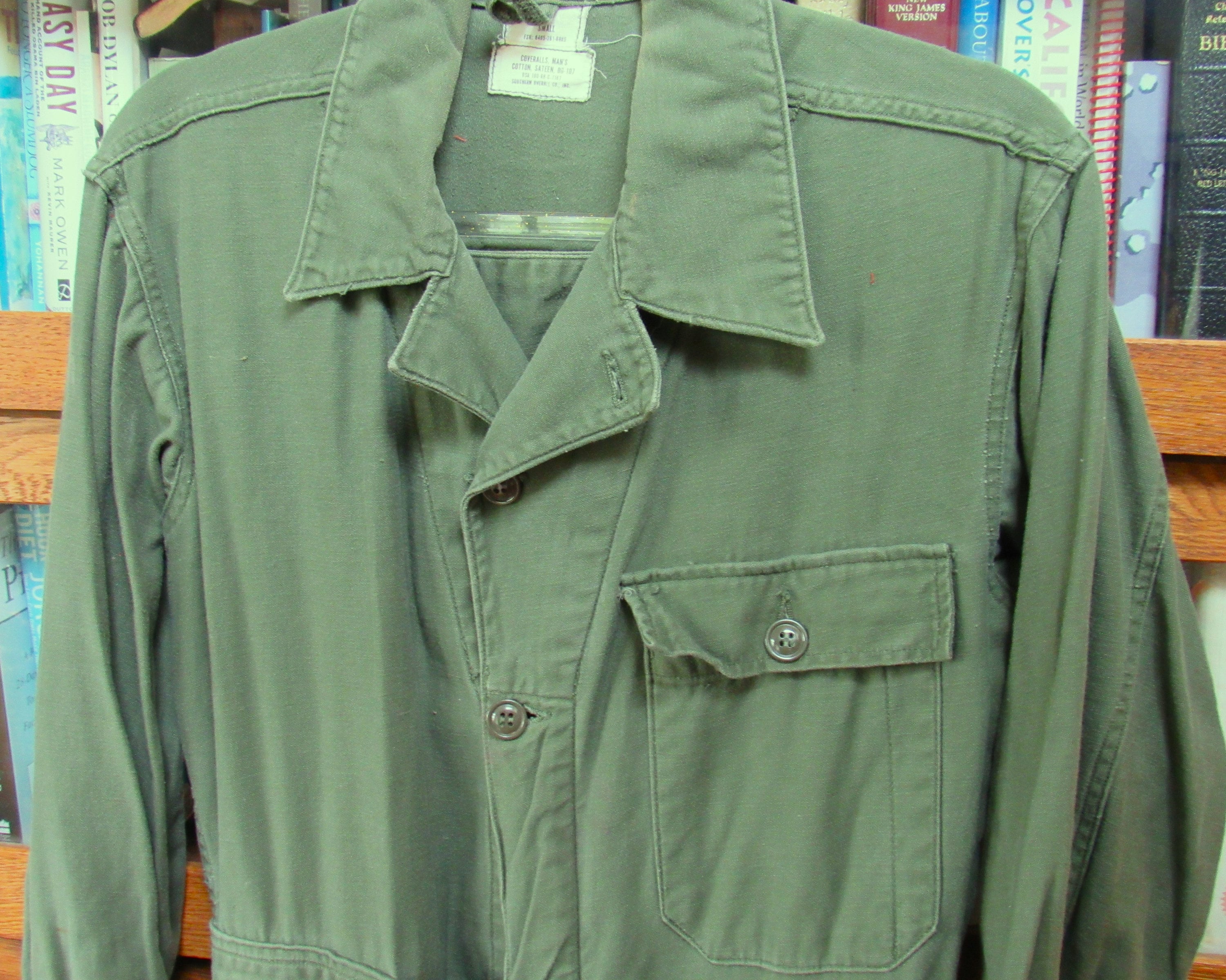 Vintage 1968 Vietnam Era Military Belted Coveralls Jumpsuit Olive-green ...