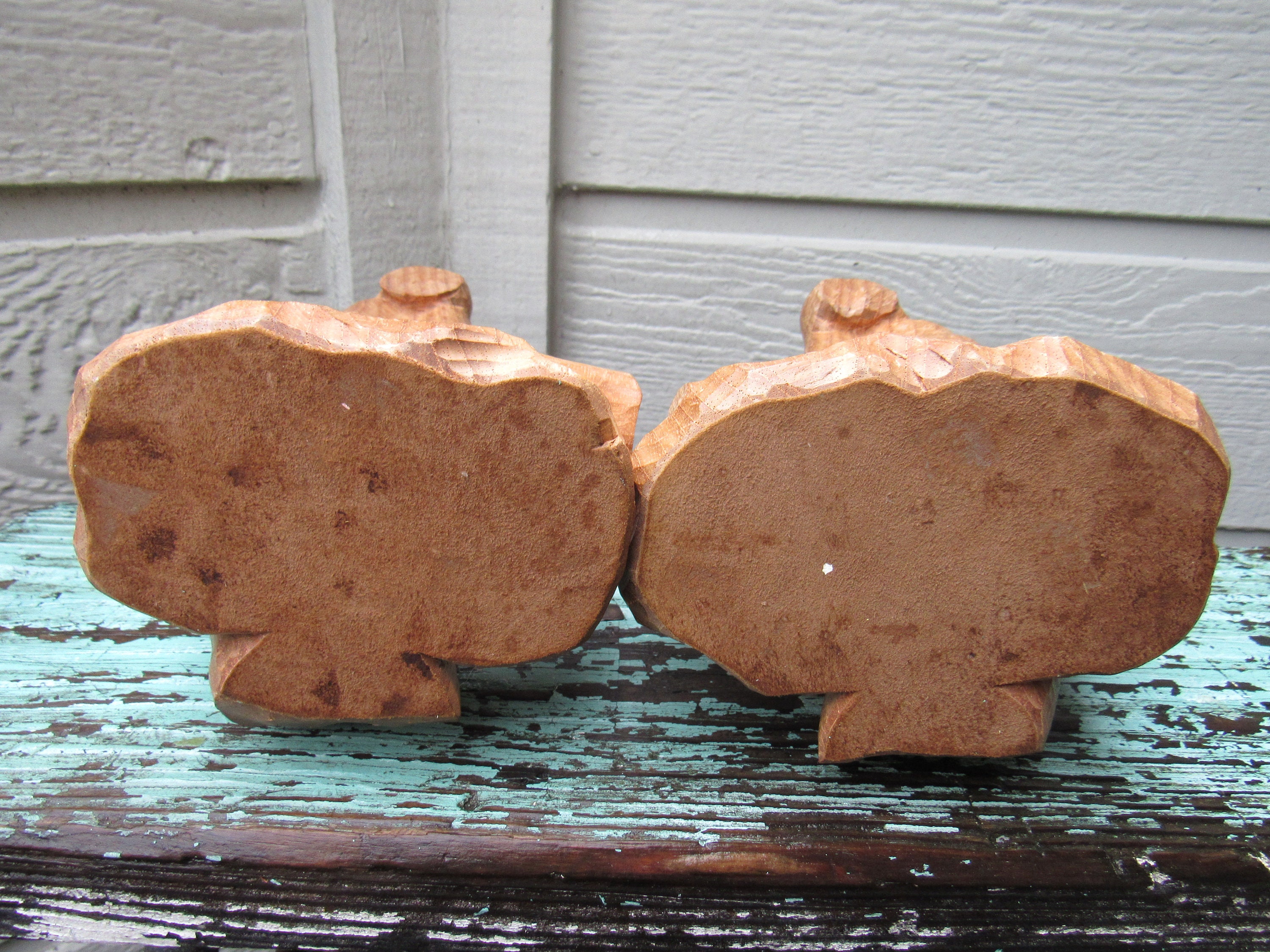 Vintage Hand Carved Wood Bookends Nudes Male Female Pair Wooden Torso ...