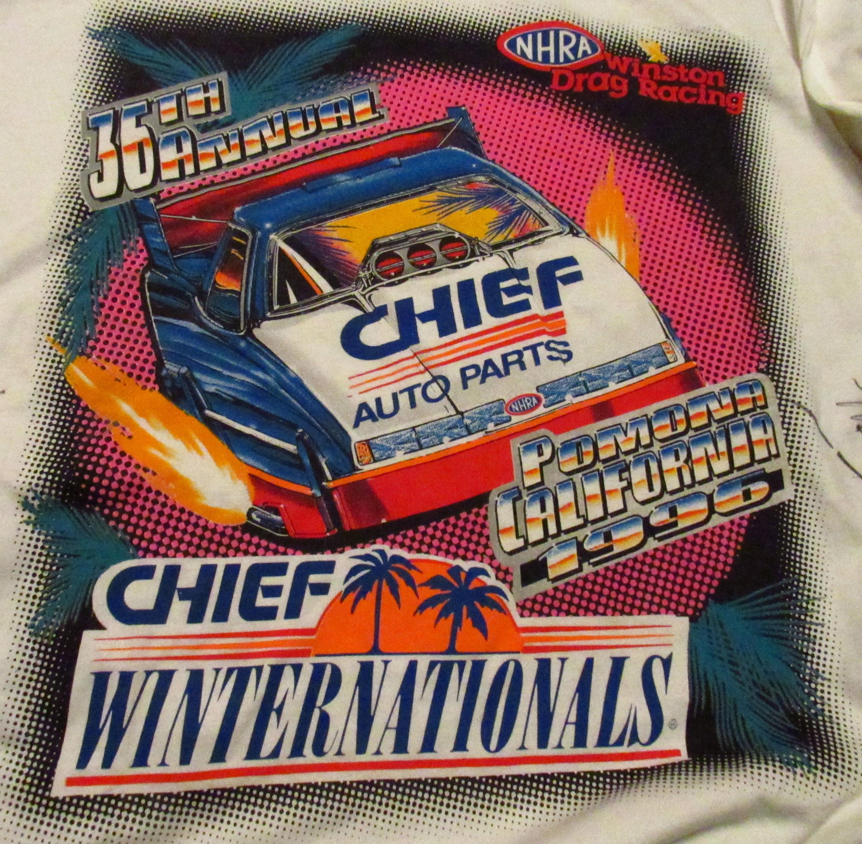 Vintage 1990's Signed Autographed Drag Racing Tee Pomona California ...