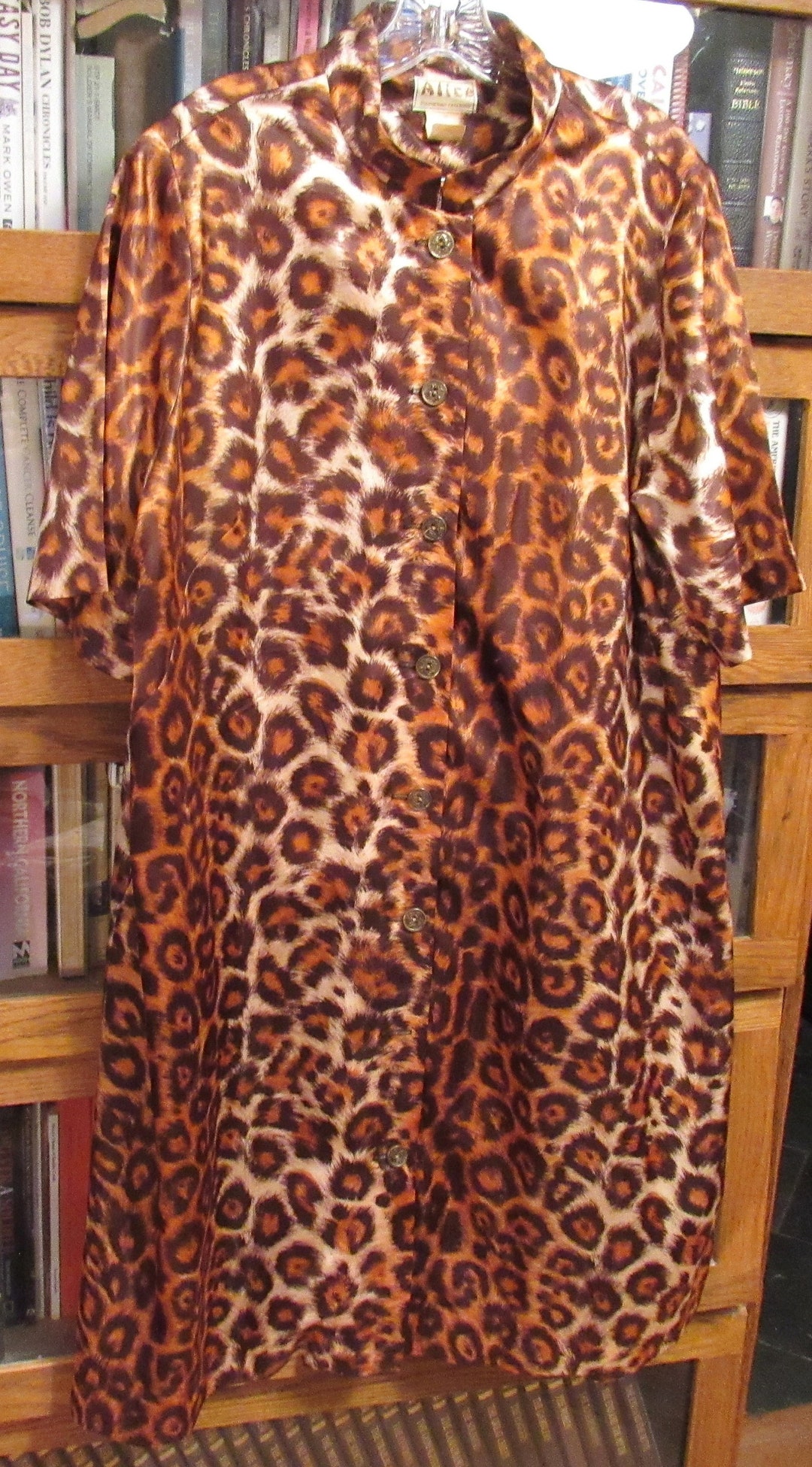 Vintage 1970's Alice Polynesian Long Housecoat House Dress Women's XL ...