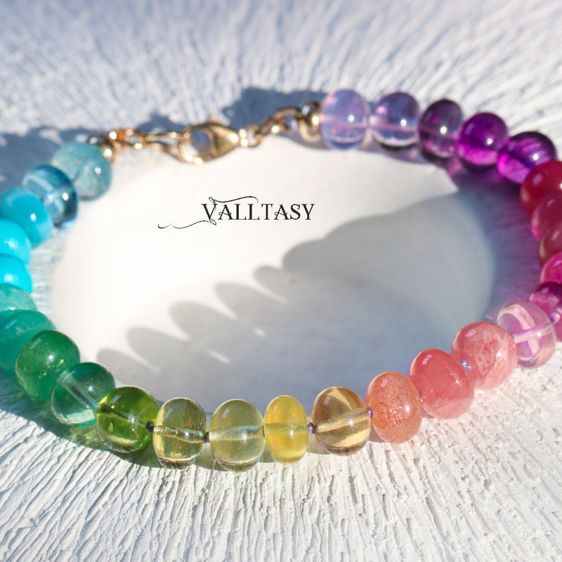 Rainbow Bead Bracelet - Etsy