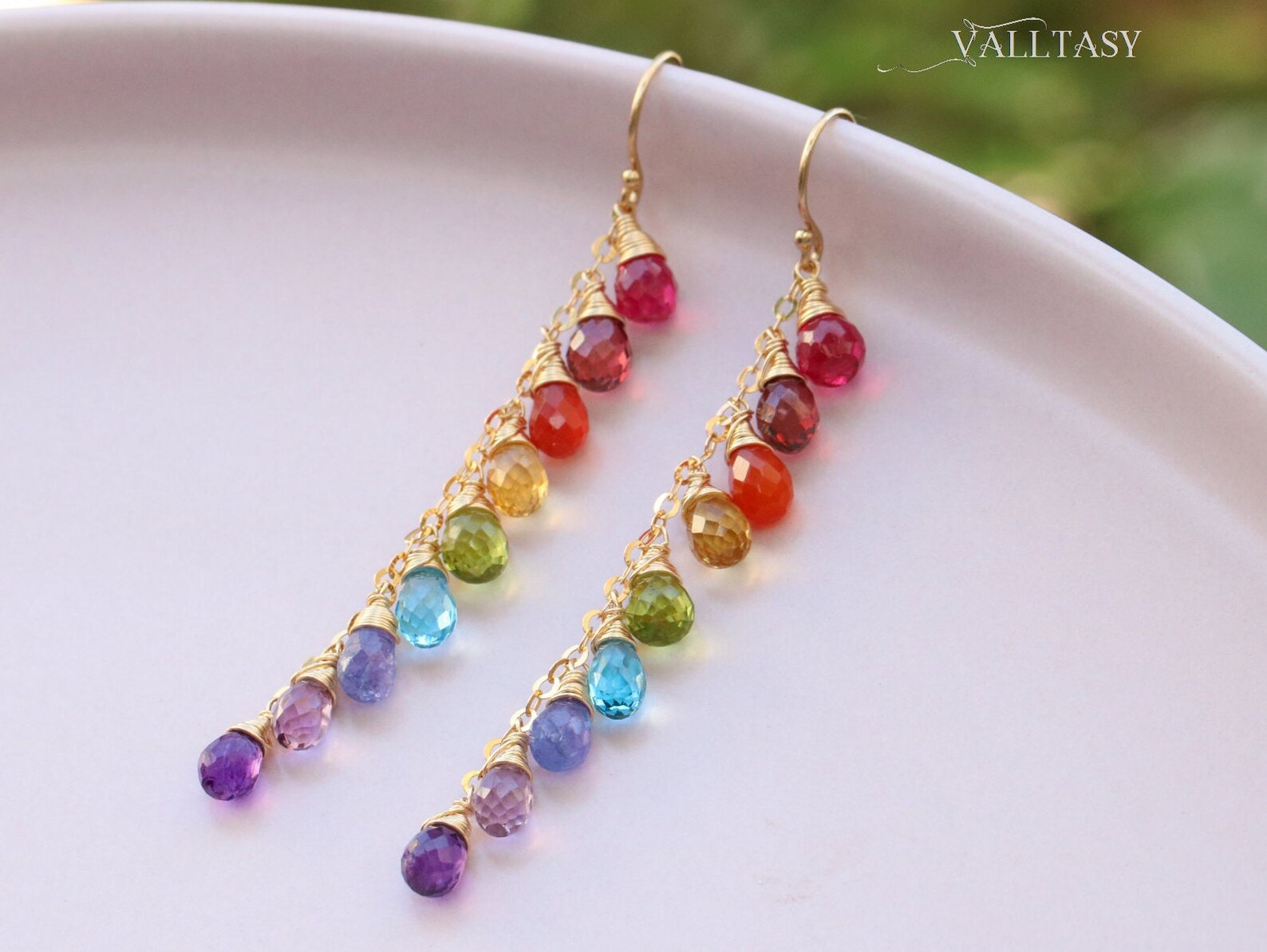 Rainbow Earrings Rainbow Gemstone Earrings Colorful Earrings - Etsy