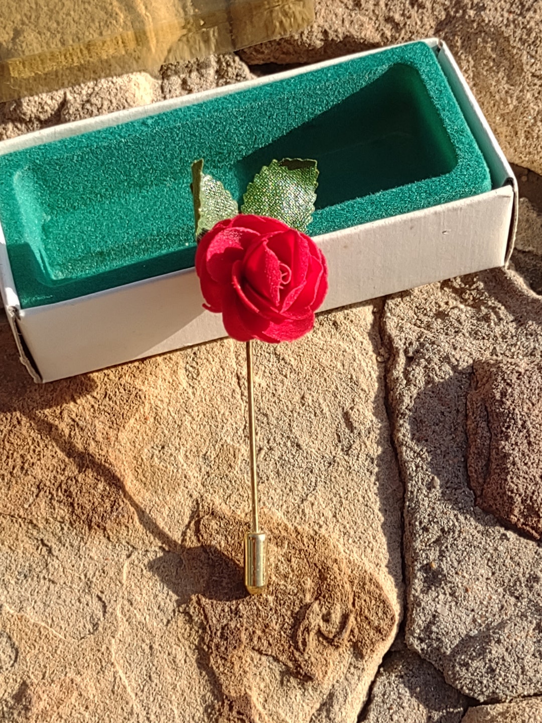 Vintage Red Rose Stick Pin in Original Box , Gifts for Mum - Etsy