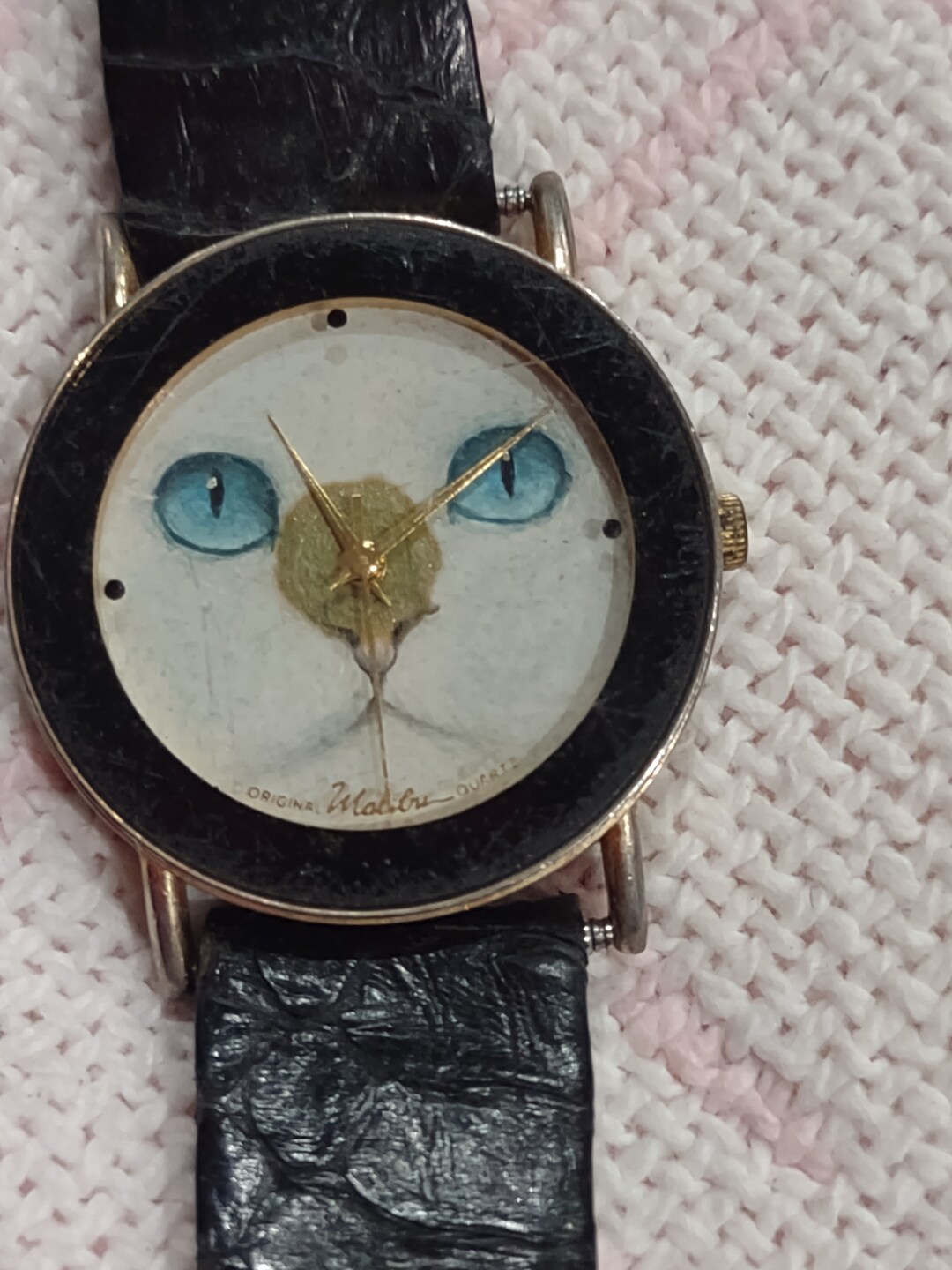 Vintage Cat Face Wrist Watch, Quartz Japan Hong Kong, Cat Lovers Gift ...