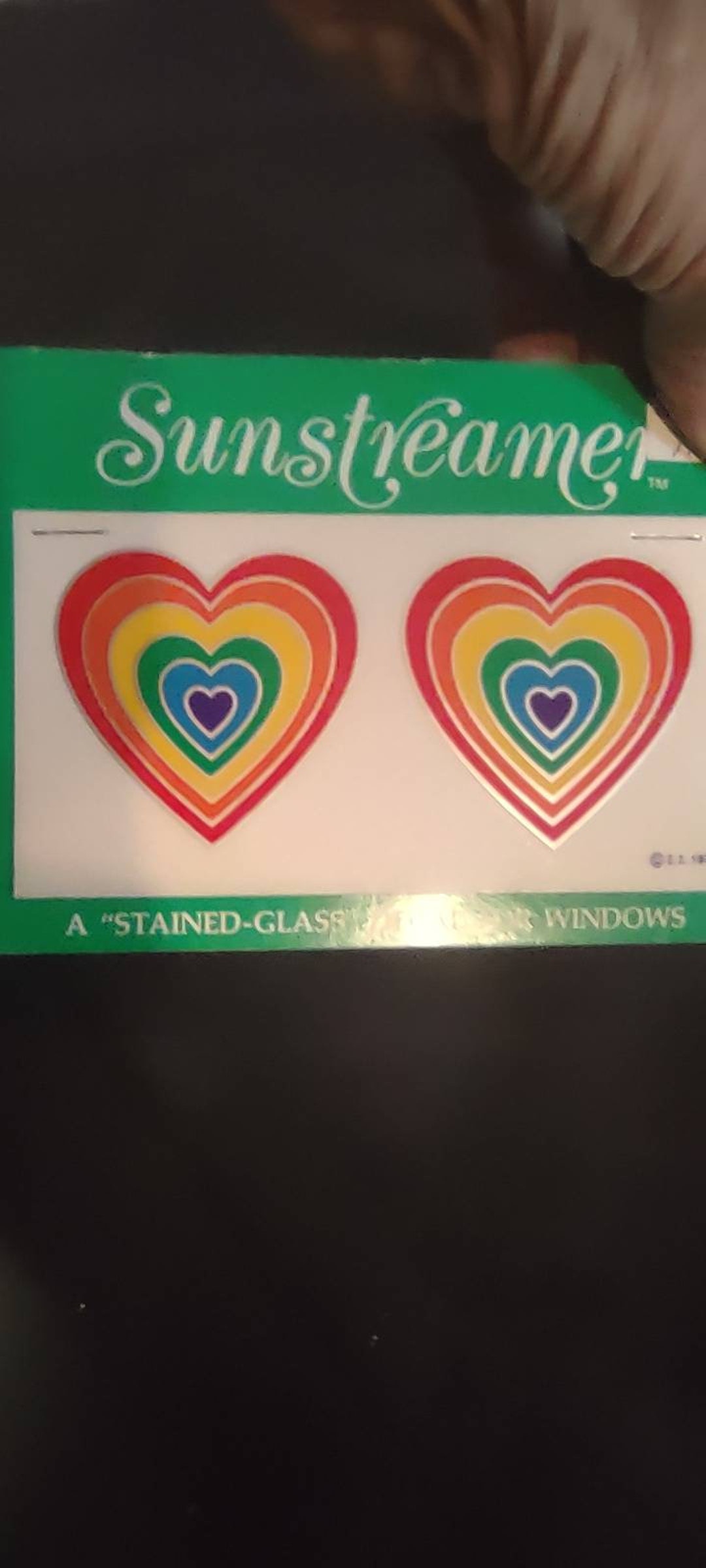 Retro Rainbow Double Hearts Decal, Authentic 70s 80s Vintage Vinyl ...