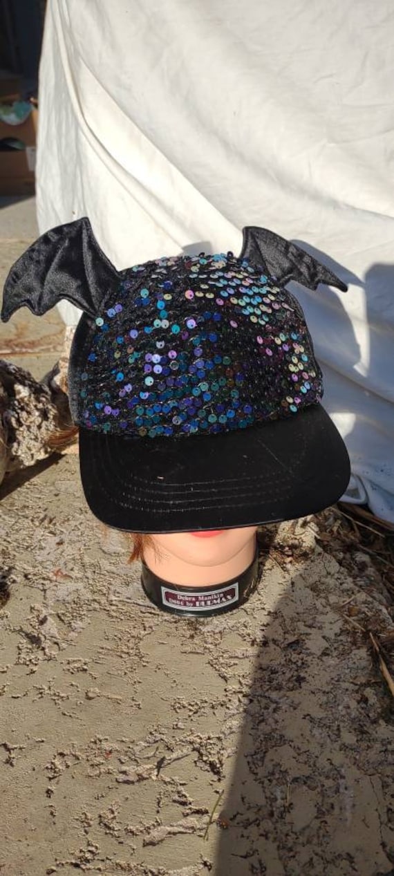 Halloween Bat sequin bat hat,costume, Halloween acces… - Gem