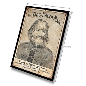 Aged Reproduction Victorian Poster for 'the Dog-faced Man'. Art Print ...
