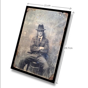 Vintage Police Mugshot of a Gangster. Aged Reproduction Art Print - A4 ...