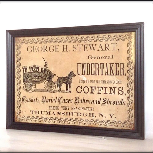 Aged Reproduction Victorian Era Undertaker Advertisement Art - Etsy UK