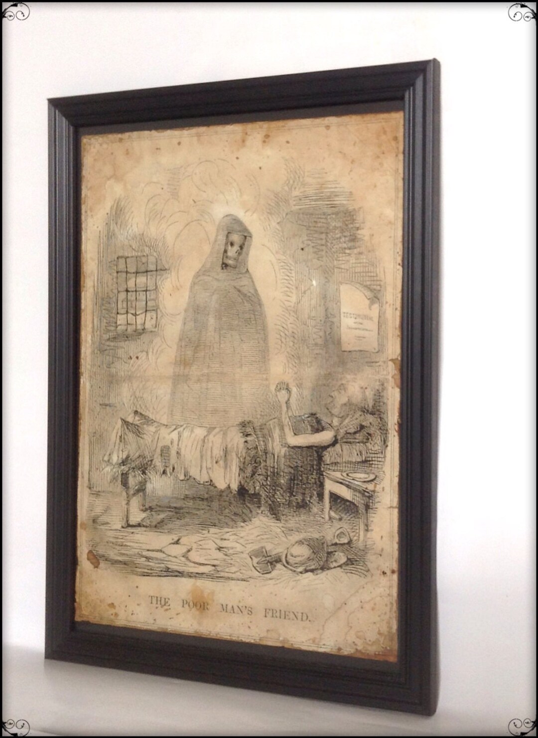Death, the Poor Man's Friend. Aged Reproduction Print - A4 Size. - Etsy