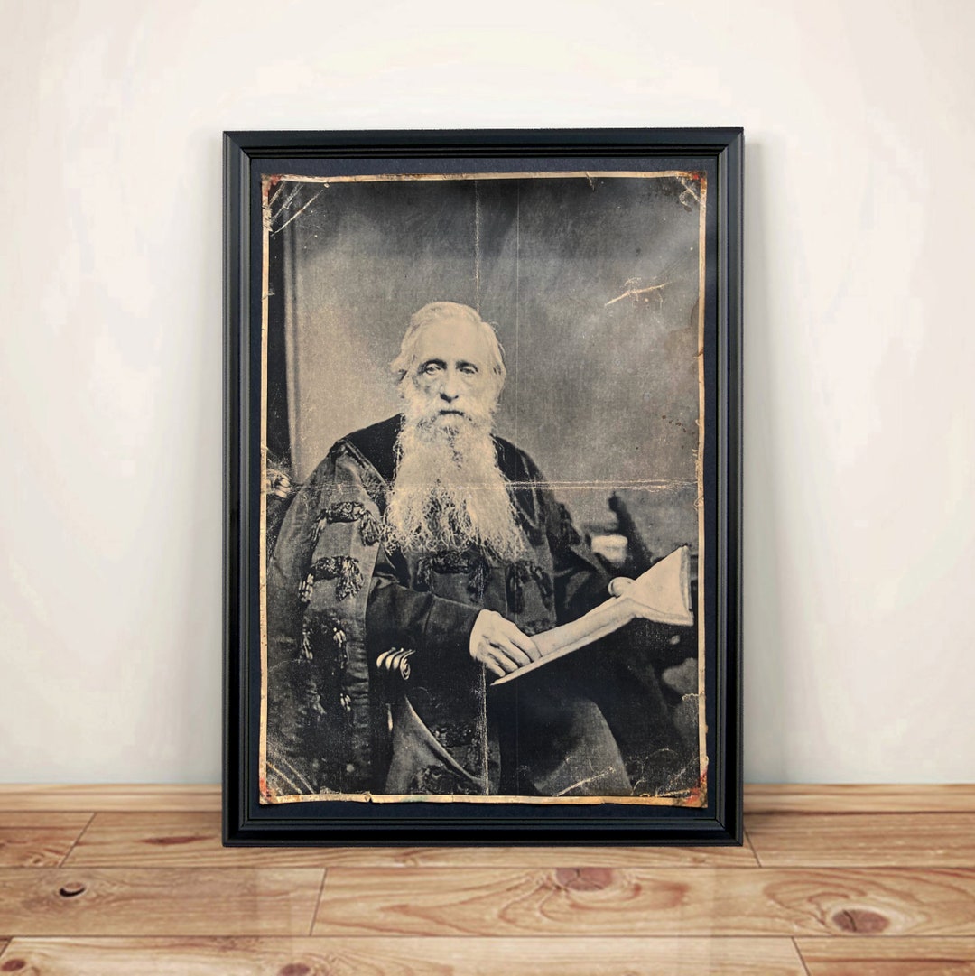 Hand Aged Reproduction Victorian Image of an Old Scholar. Art Print ...