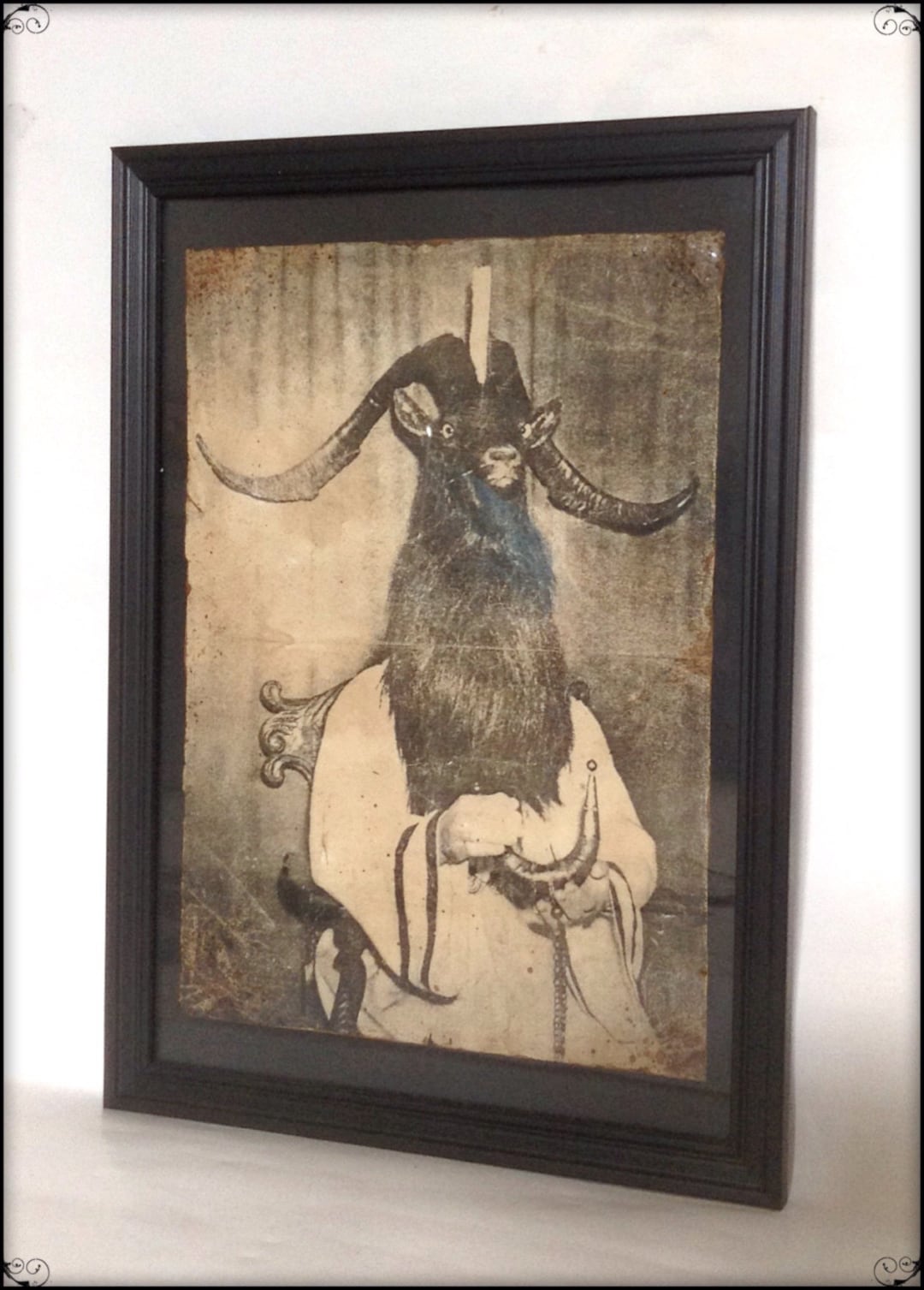 Hand Aged Print of a Black Magic Goat Headed Wizard A4 Size - Etsy