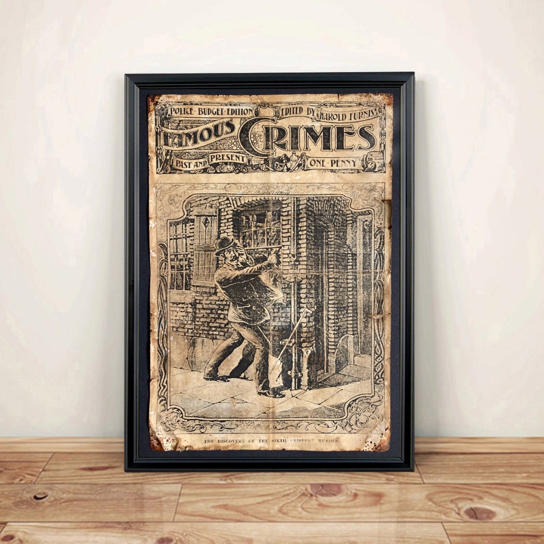 Aged Reproduction of Famous Crimes Magazine Discovering Mary Kelly. Art ...