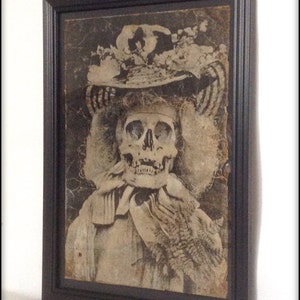 Creepy Victorian Skull Photograph Aged Reproduction Art Print A4 Size ...