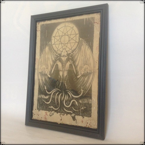 Hand Aged Print of a Black Magic Goat Headed Wizard A4 Size | Etsy