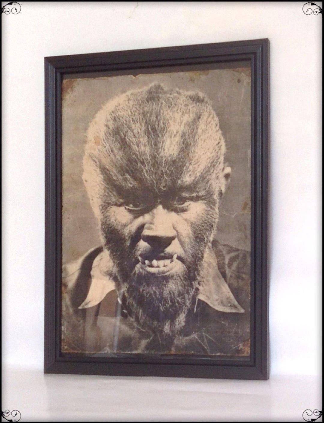 Aged Reproduction Portrait of a Wolfman. Art Print A4 Size. - Etsy