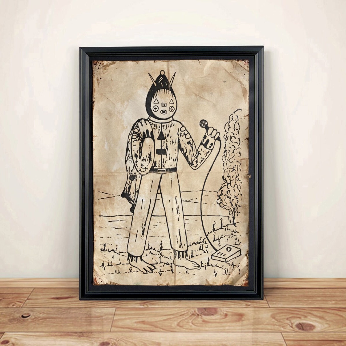Aged Reproduction Print of the Mysterious 'sandown Clown' Entity. Art ...