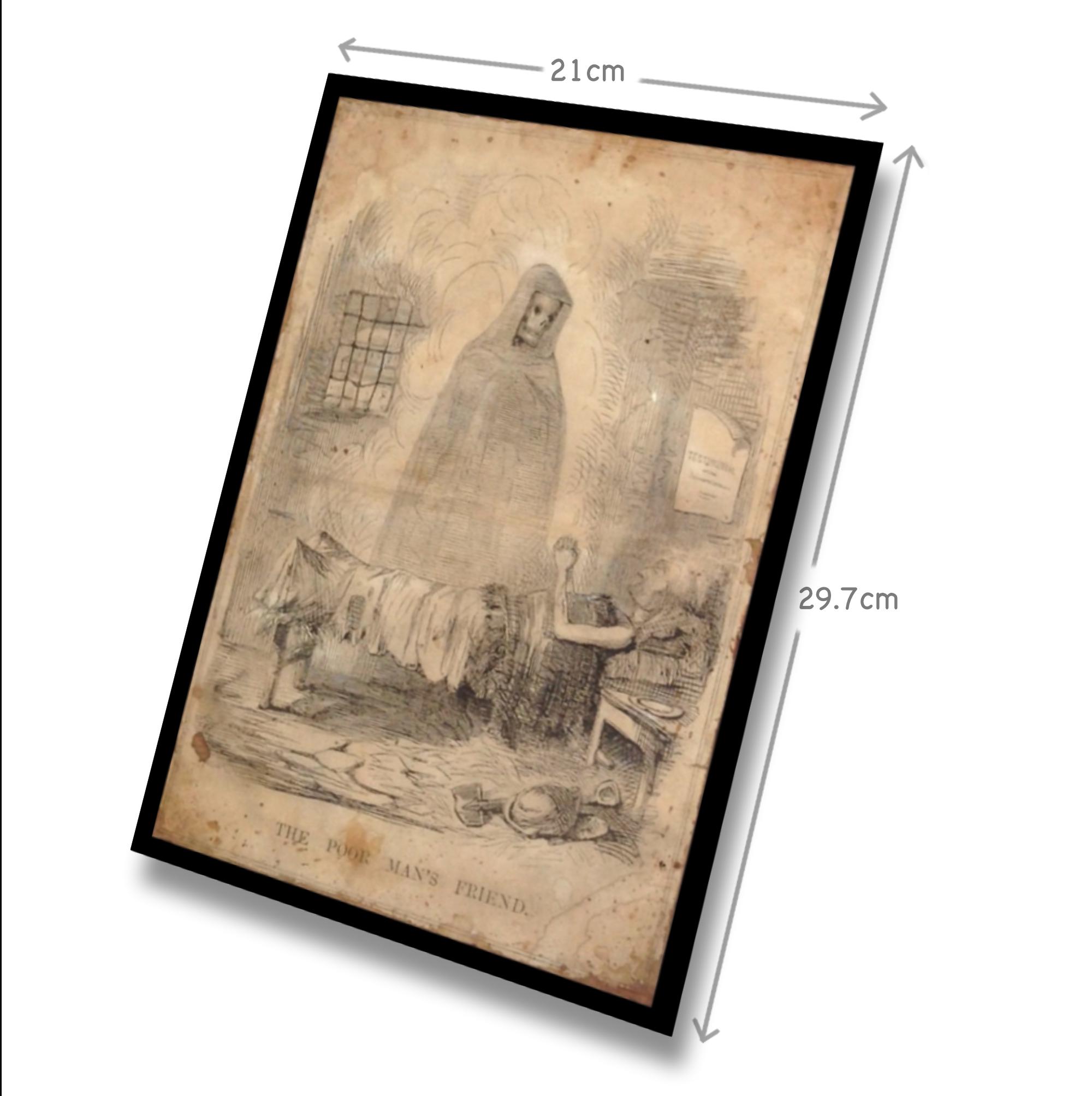Death, the Poor Man's Friend. Aged Reproduction Print - A4 Size. - Etsy