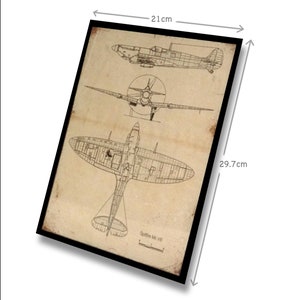 Spitfire Blueprints Print - Hand Aged Reproduction - A4 Size. - Etsy