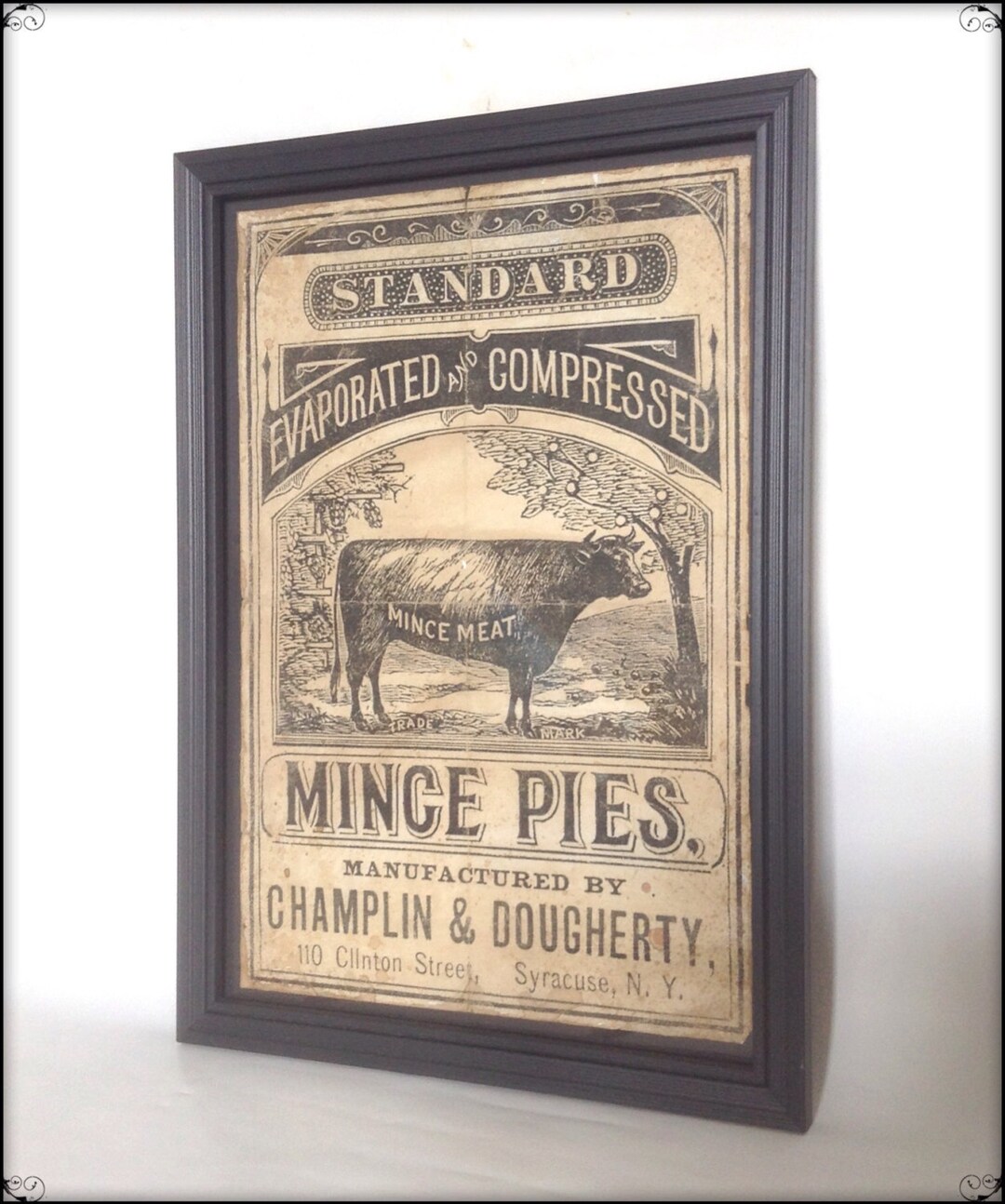 Aged Reproduction Victorian Advert for Mince Pies - Art Print A4 Size ...