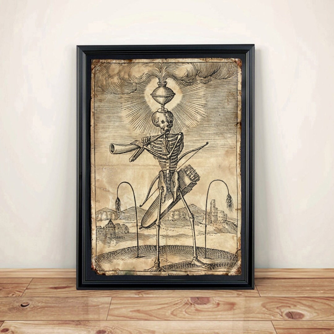 Skeleton Illustration Print - A4 Size - Hand Aged Reproduction. - Etsy