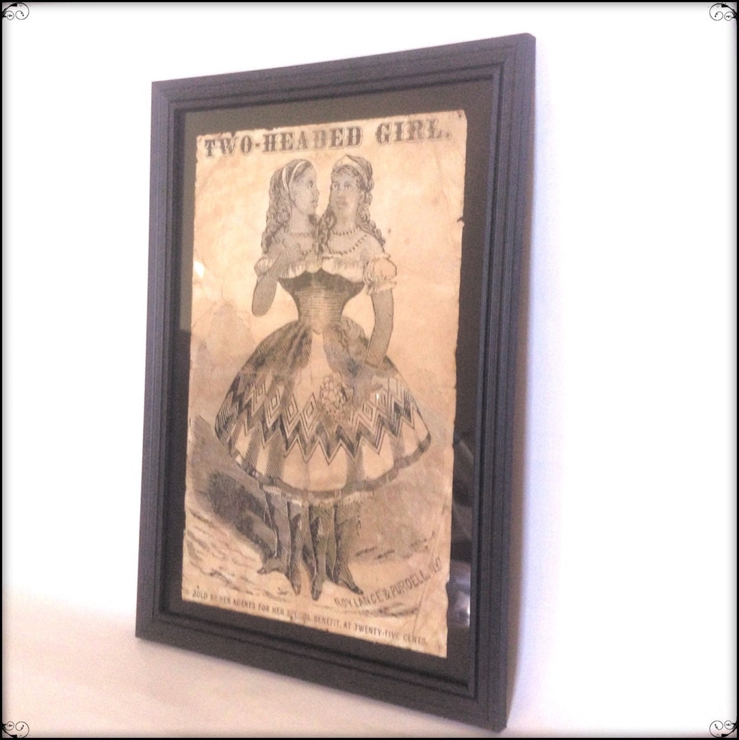 Two Headed Girl Aged Reproduction of Victorian Sideshow Poster Art ...