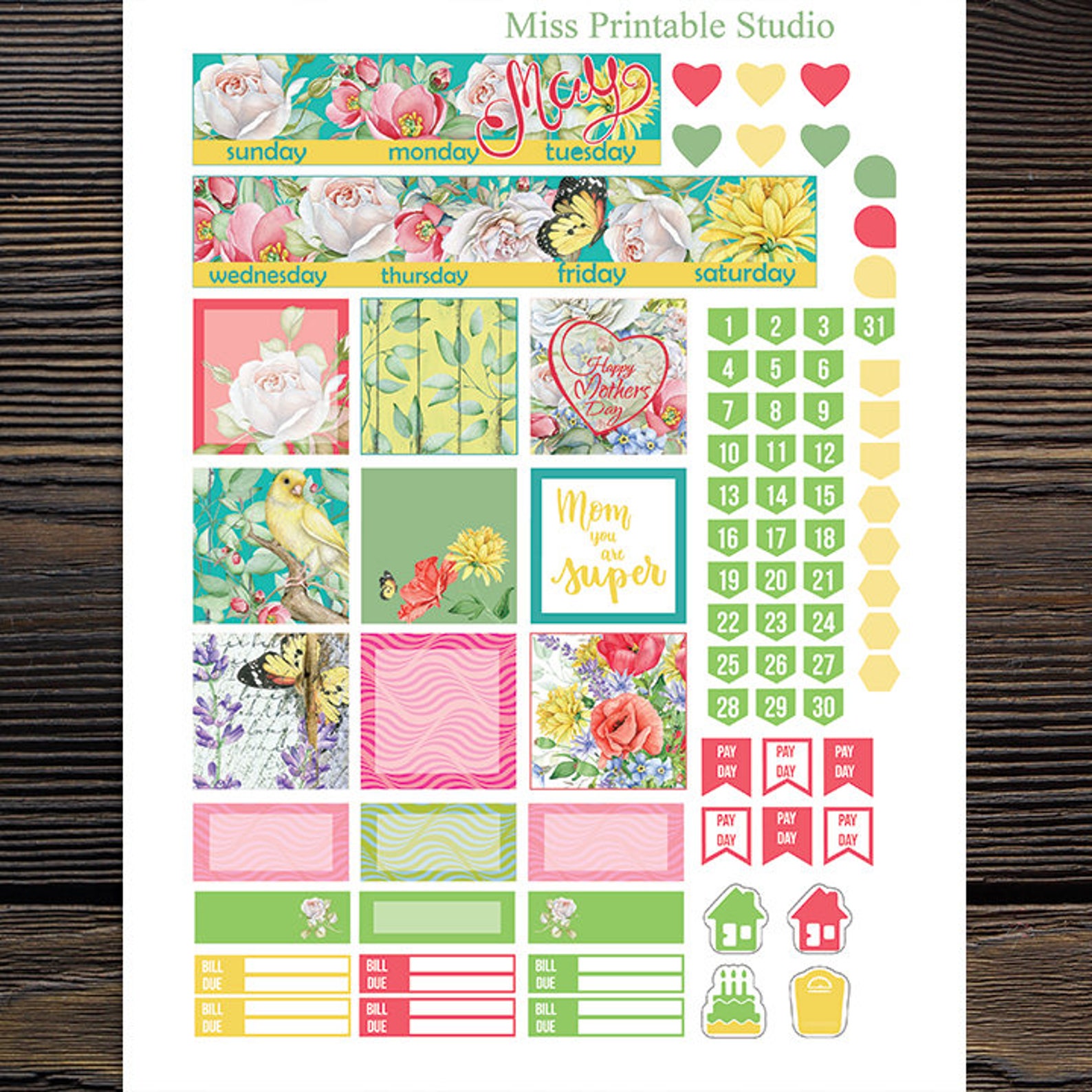 May Happy Planner May Planner Stickers May Monthly View May - Etsy